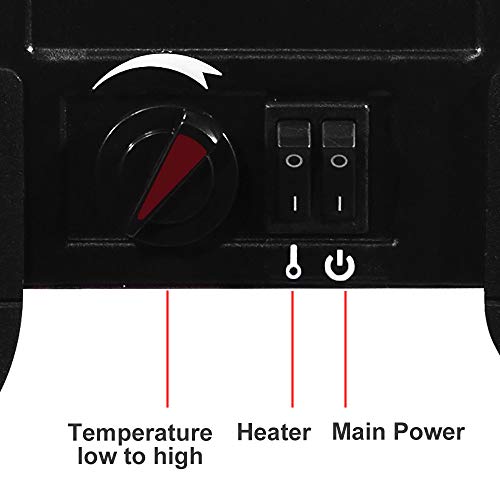 1400W Electric Fireplace Heater, Freestanding Electric Fireplace with Realistic Flame Effect, Portable Fireplace with Adjustable Temperature and Overheat Protection, Metal Stove Fireplace Heater
