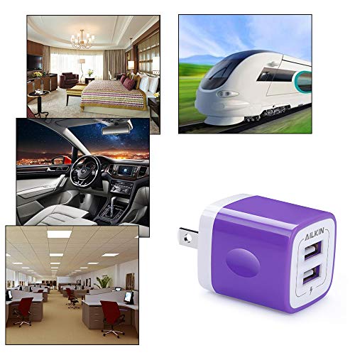 3Pcs Wall Charger Cube 2.1A Dual USB Charger Station USB Plug AC Adapter Base Box Plug Cube for iPhone 15 14 13 12Pro/11/SE/X/XS Max/8/7 Plus/6S, iPad Pro Air/Mini, Samsung Galaxy, Block Box Brick