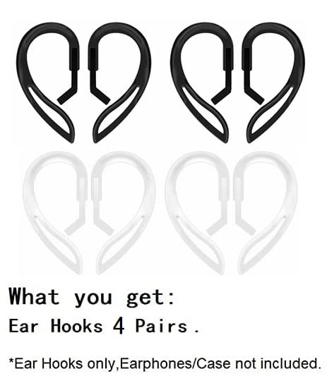 4 Pairs Ear Hooks Compatible with AirPods 3rd Generation [Multi-Dimensional Adjustable] Accessories Compatible with AirPods Pro AirPods 3 2 1 Gen(Transparent/Black)