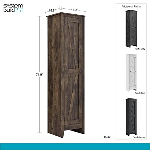 Ameriwood Home SystemBuild Storage Cabinet, Black Oak
