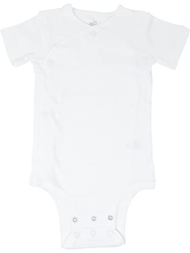 CozeeME Baby Boys 3 Pack Short Sleeve Side Snap Grow With Me Bodysuit 0-3 Months
