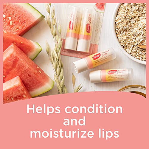 Carmex Comfort Care Lip Balm Sticks with Colloidal Oatmeal, Watermelon Blast Flavor, 6 Count (3 Packs of 2)