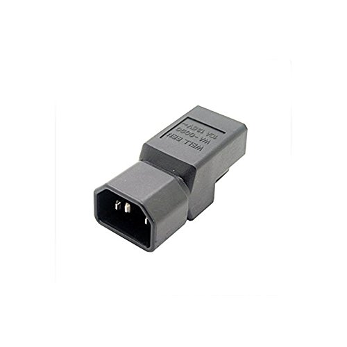 2 Pack UPS 3 Prong Plug Adapter, Goibalma IEC 320 C14 3 Pin Male to 5-15R Female Plug Receptacle Power Connector Converter