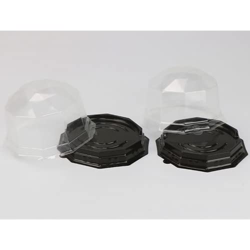 50 Pack Diam 3 inch X Height 2-1/4 inch of Clear plastic mini cake box muffins box cookies cookies muffins dome box wedding birthday gift box -With 50 plastic box stickers
