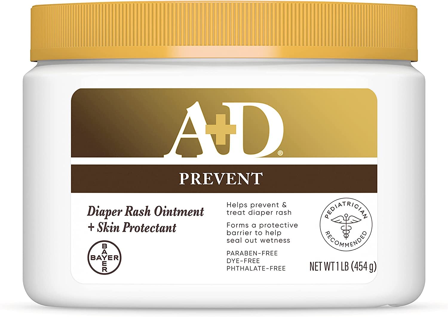 A+D Original Diaper Rash Ointment, Skin Protectant with Lanolin and Petrolatum, Seals Out Wetness, Helps Prevent Baby Diaper Rash, 1 Pound Jar. (2-Pack (1 Pound))