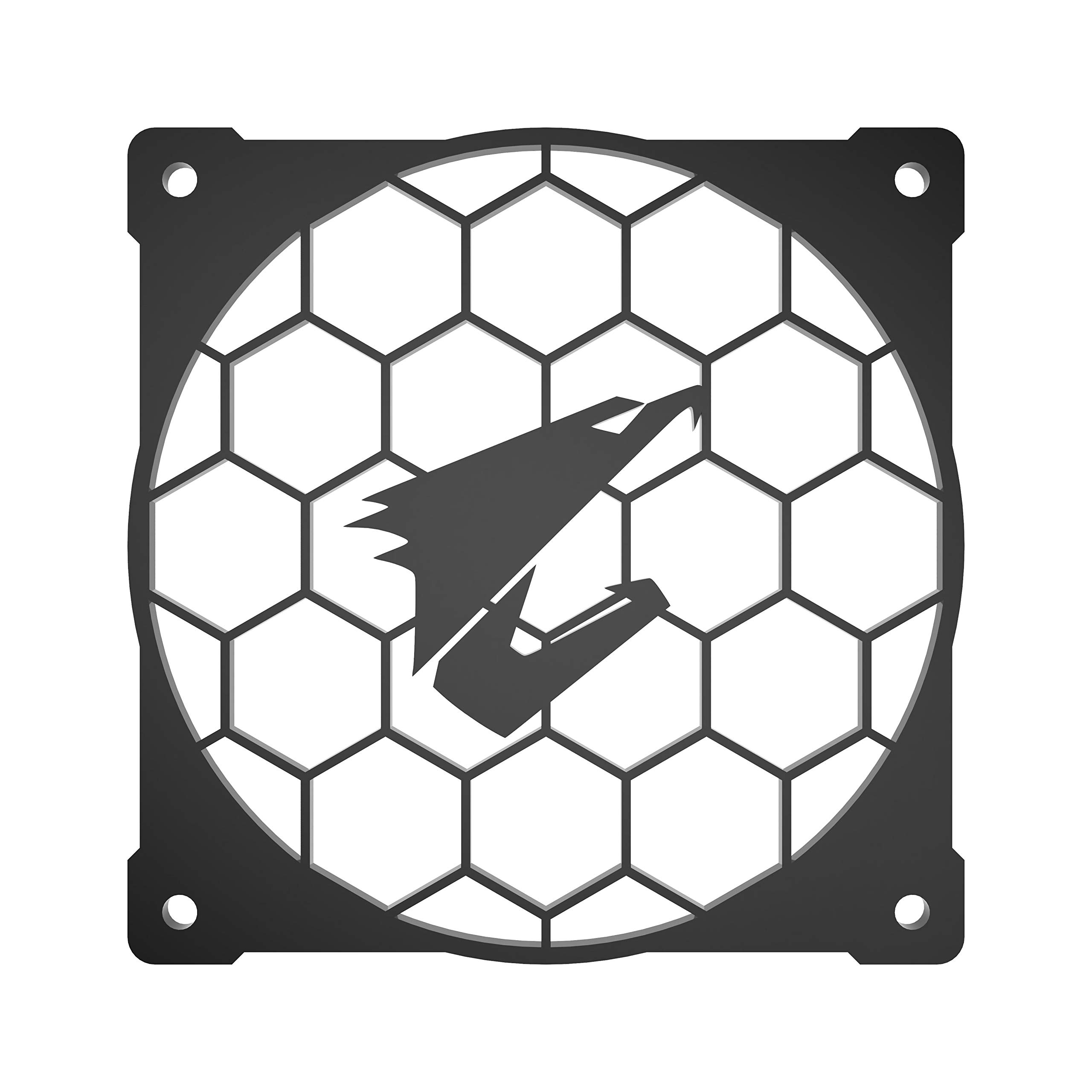 120mm Computer Case Fan Cover with Unique Hexagon Aorus Design - Great for RGB aRGB LED Lighting