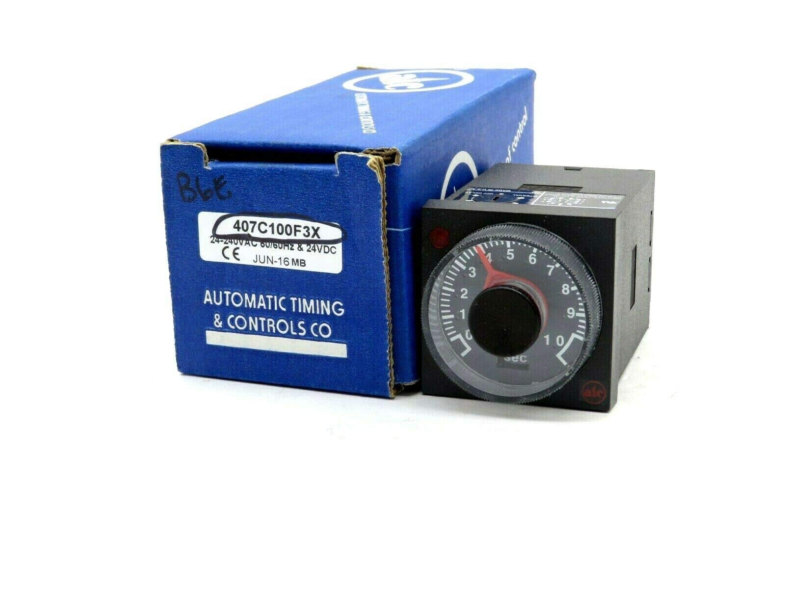ATC 407C-100-F-3-X 1/16 DIN Multi-Mode Timer, 6 Dial-Selected Ranges, 24 to 240 VAC (50/60 Hz), 11-Pin On-Delay, Off-Delay, Standard