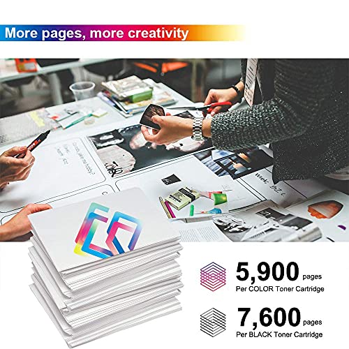 CHENPHON [with CHIP Compatible Toner Cartridge Replacement for Canon 055H 055 CRG-055H High Capacity use for Canon imageCLASS MF743Cdw MF741Cdw MF745Cdw MF746Cdw LBP664Cdw Laser Printer [KCMY-4Pack]