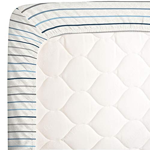 Carter's Heather Multi Colored Stripe Super Soft Fitted Crib Sheet