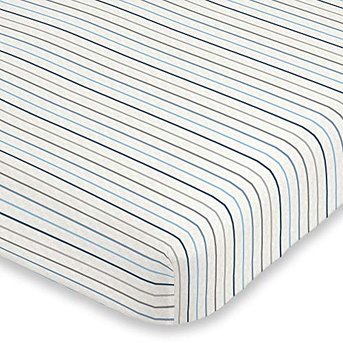 Carter's Heather Multi Colored Stripe Super Soft Fitted Crib Sheet