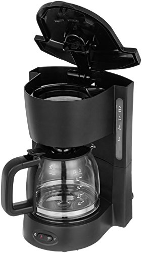 Amazon Basics 5-Cup Drip Coffeemaker with Glass Carafe and Reusable Filter, Black
