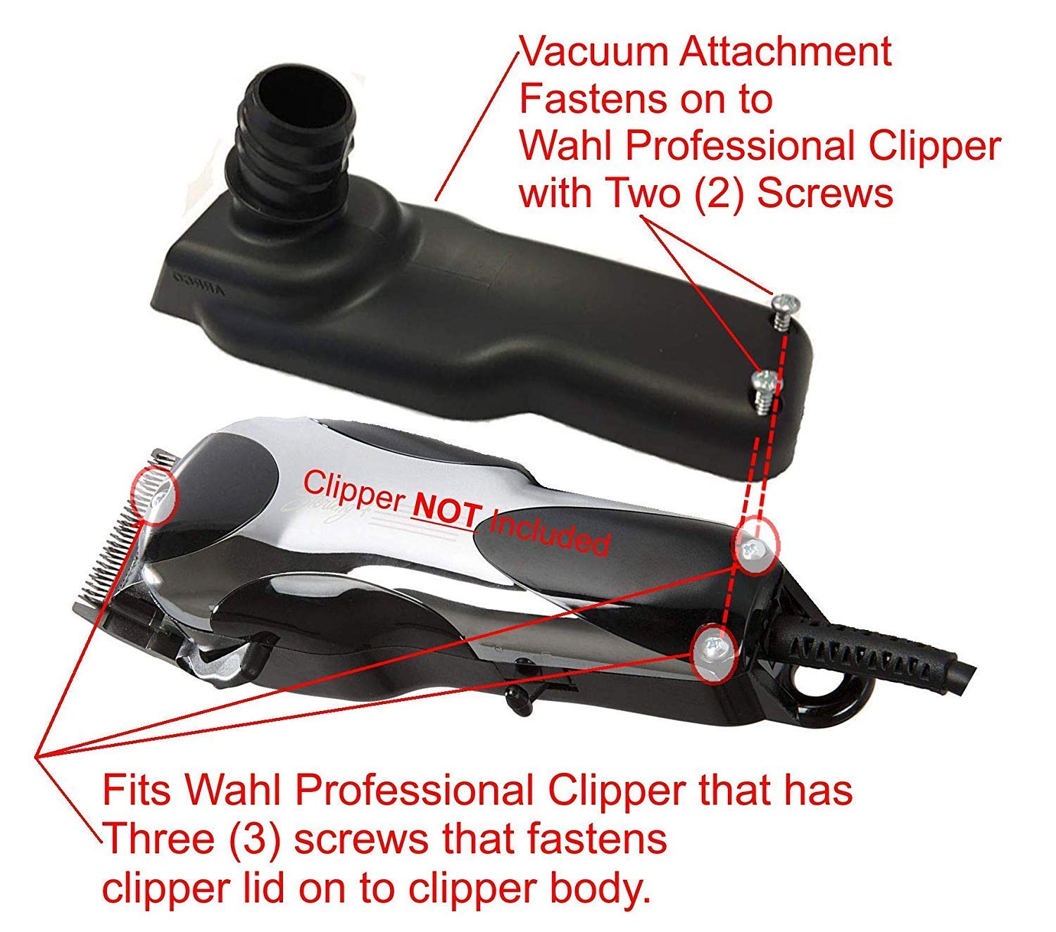 AA WL-p Vacuum Attachment for Professional Size -ASK Fits Most Wahl Andis Clippers