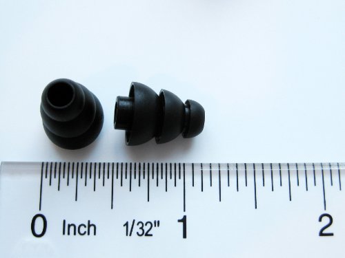 6pcs Small (S) Black Soft Triple Flange Replacement Eartips Earbuds Set Compatible with Sennheiser IE Series, CX Series, CXC Series, CXL Series, OCX Series, and MM Series in Ear Earphone Headsets