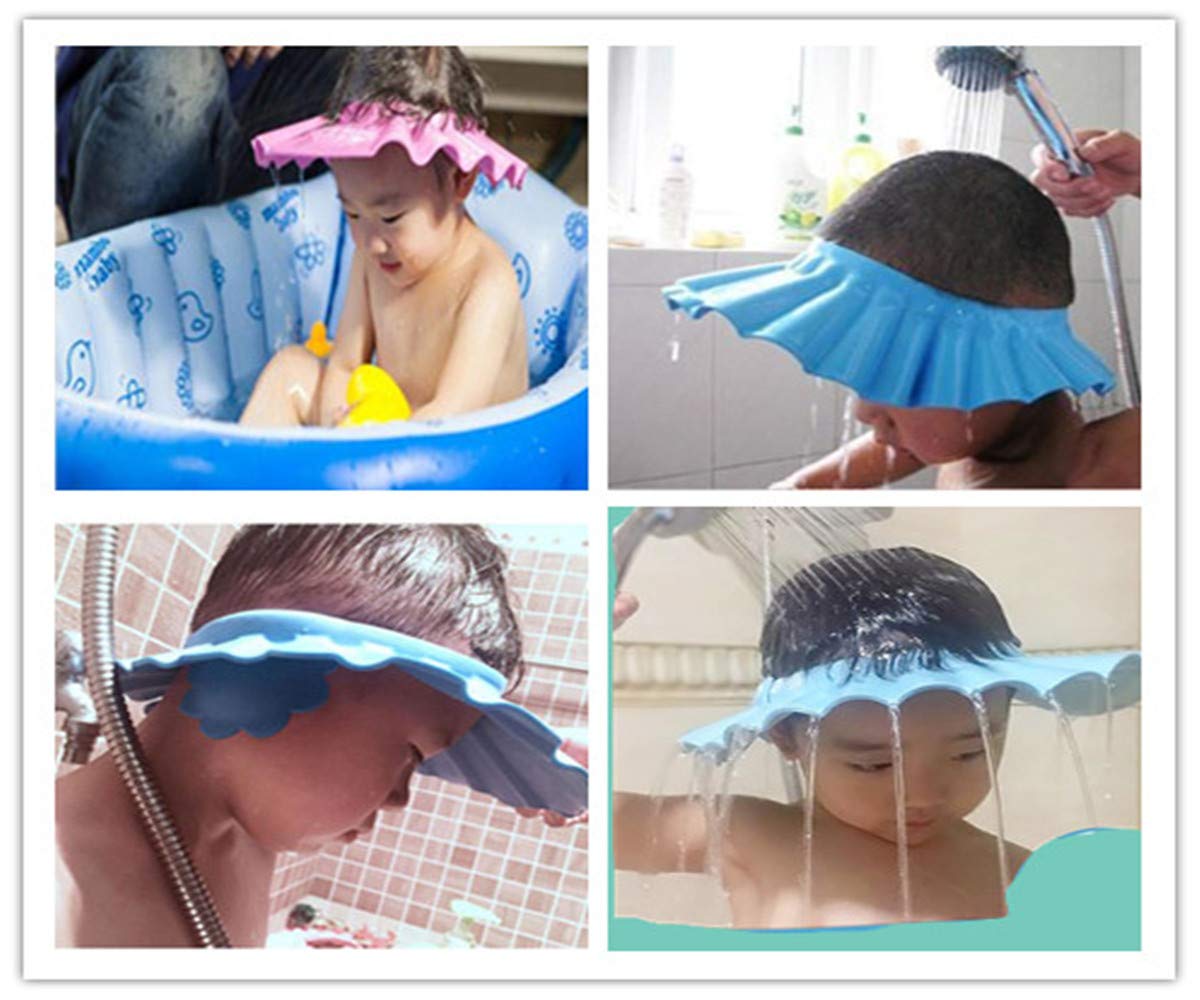 Baby Safe Shampoo Shower Bathing Wash Hair Shield Hat Protection Soft Cap Adjustable Visor Keep The Water Out of Their Eyes & Face Toddler Kids Children 1PCS (Pink)