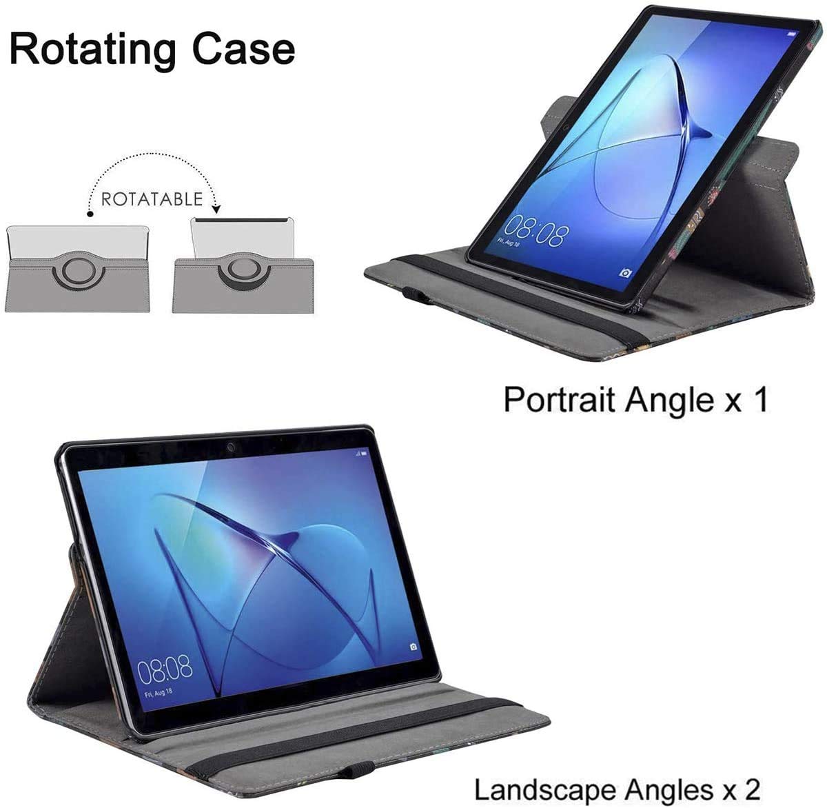Case for Samsung Galaxy Tab A 10.1 2019, 360 Degree Rotating Stand Smart Case for Samsung Tab A 10.1 Inch Tablet [SM-T510/T515] 2019 Release (Purple)