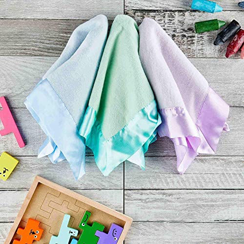 Baby Security Blanket (Blue, 15βx15β), 68% viscose from bamboo, 27% organic cotton, 5% Spandex fleece, Imported