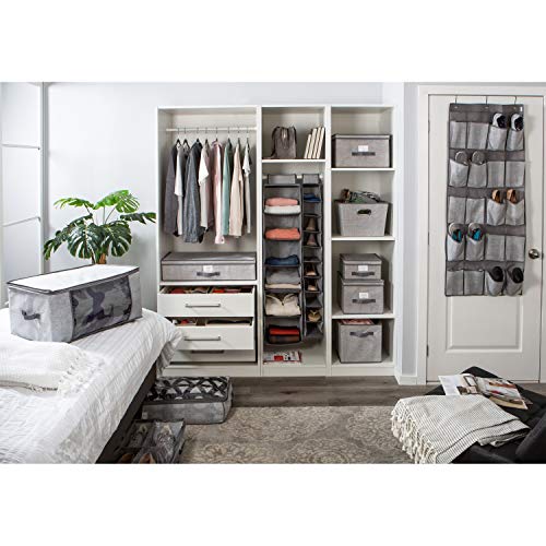 Simplify Large Grommet Bins Heather Grey Soft Storage Collection, Tote