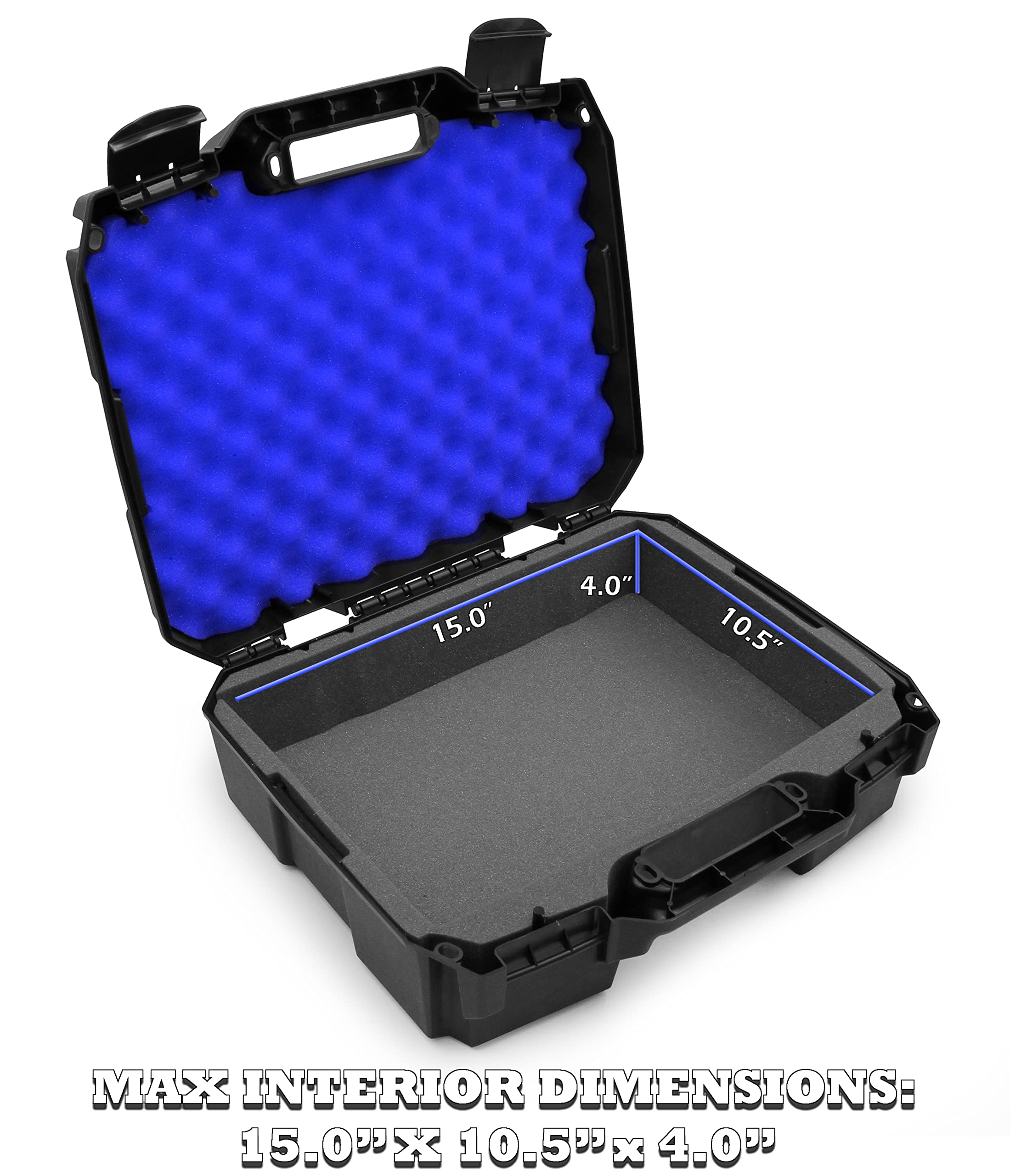CASEMATIX 15.6" Hard Laptop Case with Shock-Absorbing Interior Foam Protection Compatible with 15" Gaming Laptops and Accessories, Fits Laptops up to 15” x 10.5" Max