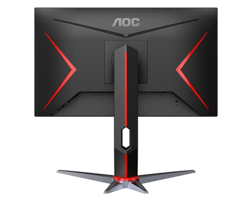 AOC 27G2 27" Frameless Gaming IPS Monitor, FHD 1080P, 1ms 144Hz, NVIDIA G-SYNC Compatible + Adaptive-Sync, Height Adjustable, 3-Year Zero Dead Pixel Guarantee, Black/Red