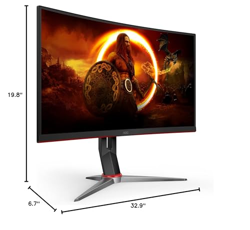 AOC CQ27G2 27-inch Super Curved QHD 2560x1440 WLED 144Hz 1ms Gaming Monitor (Renewed)