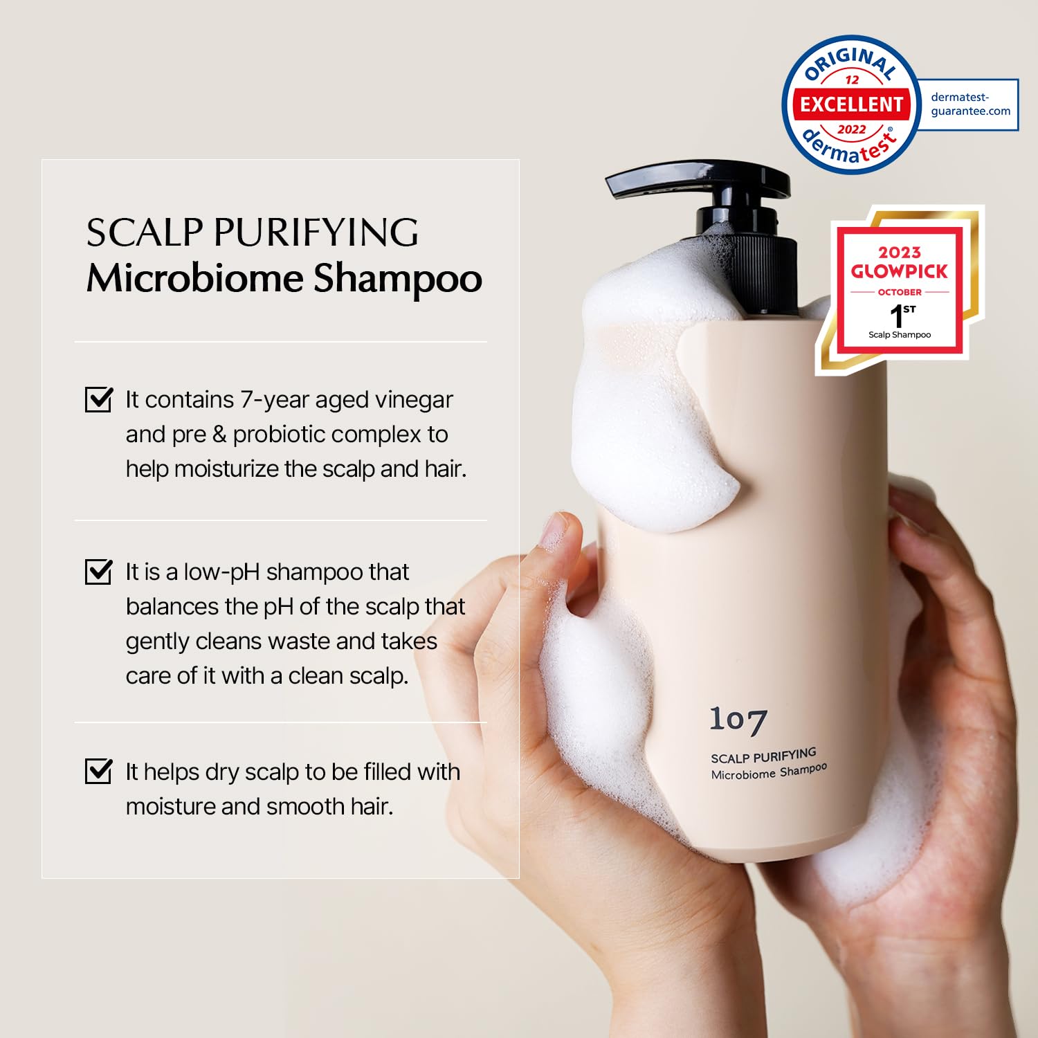 107 Purifying Microbiome Shampoo | Vinegar Cleanser for Dry Hair and Scalp | Deep Cleans, Refreshes, Strengthens All Hair Types