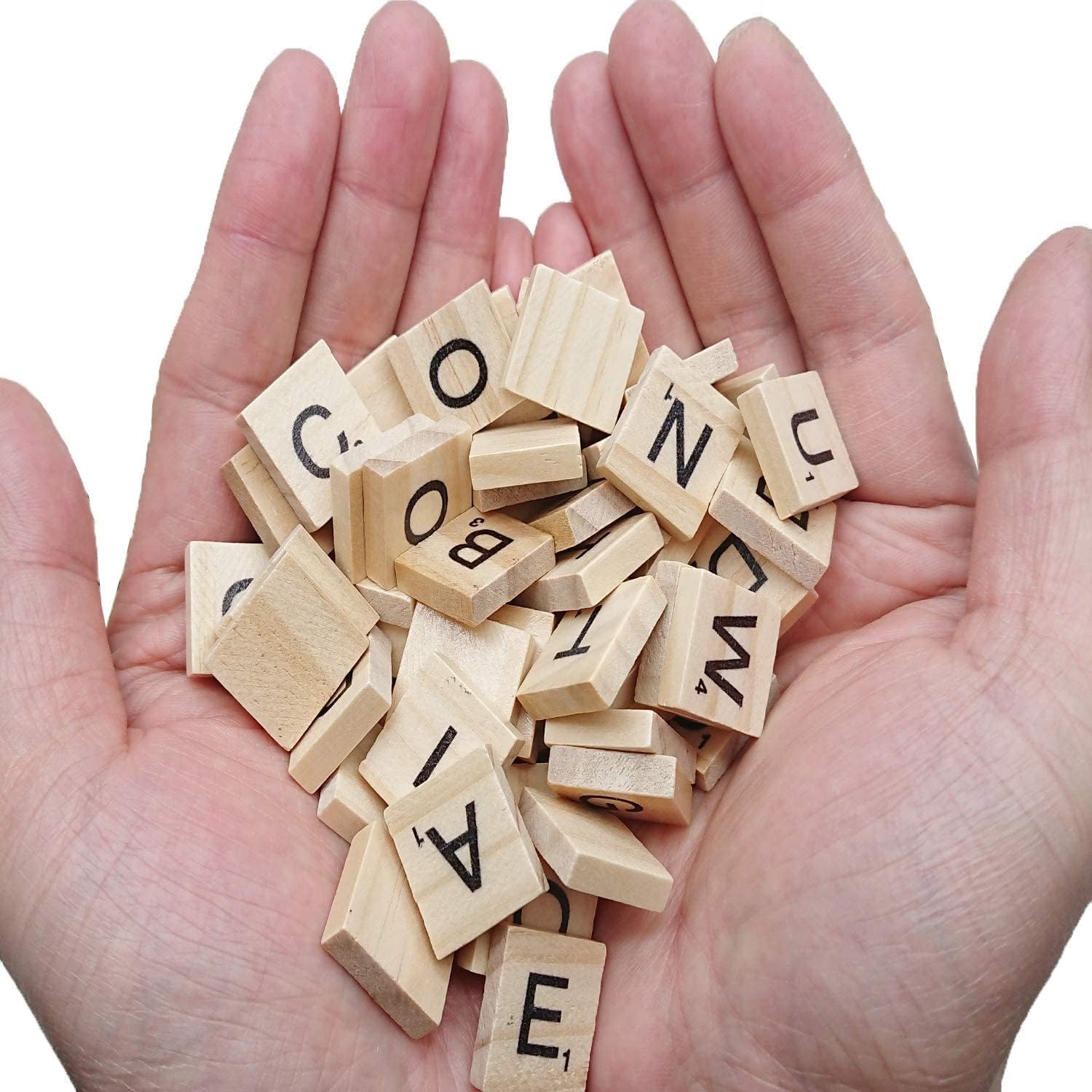 200 PCS Spelling Letters, DIY Making Spelling Crossword Game, Wood Letters Tiles