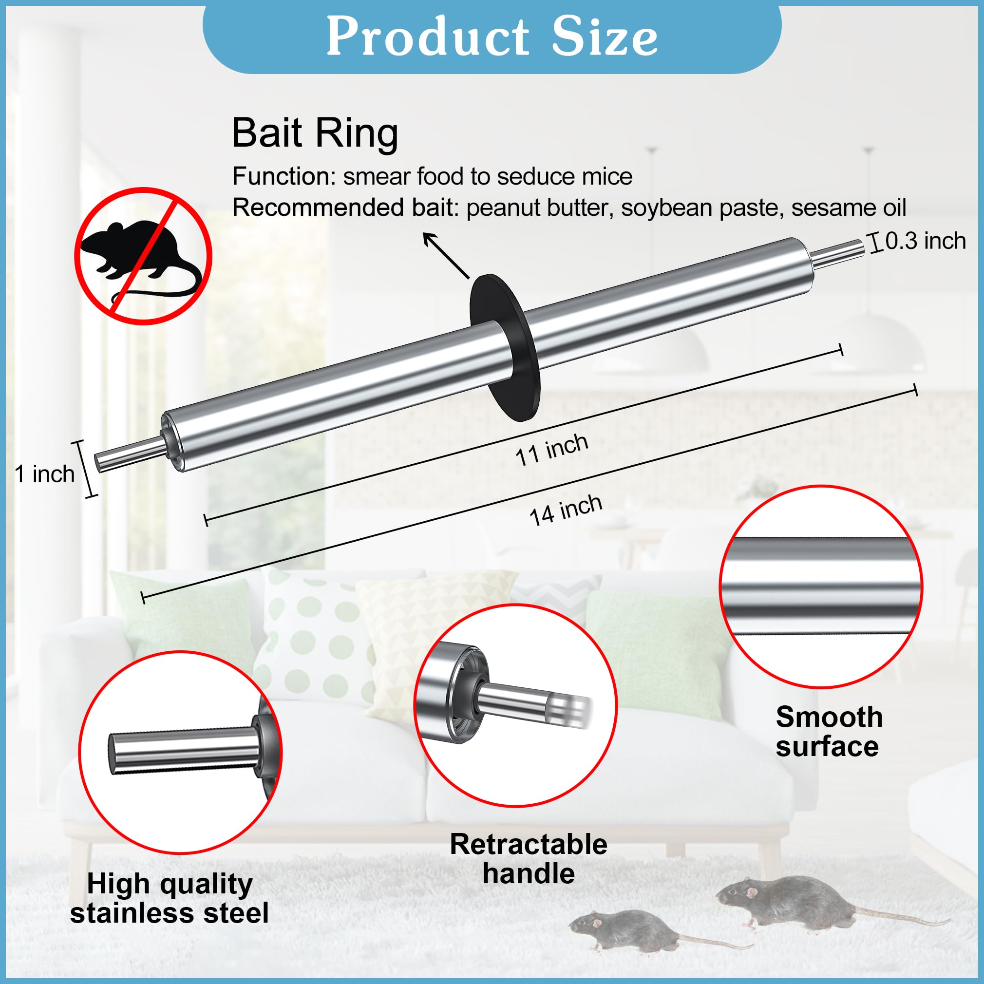 2 Pack Rolling Log Mouse Trap, Humane Live Mouse Trap Bucket, Rat Traps for House, Auto Release Catch No See Kill Trap for Mice and Rats