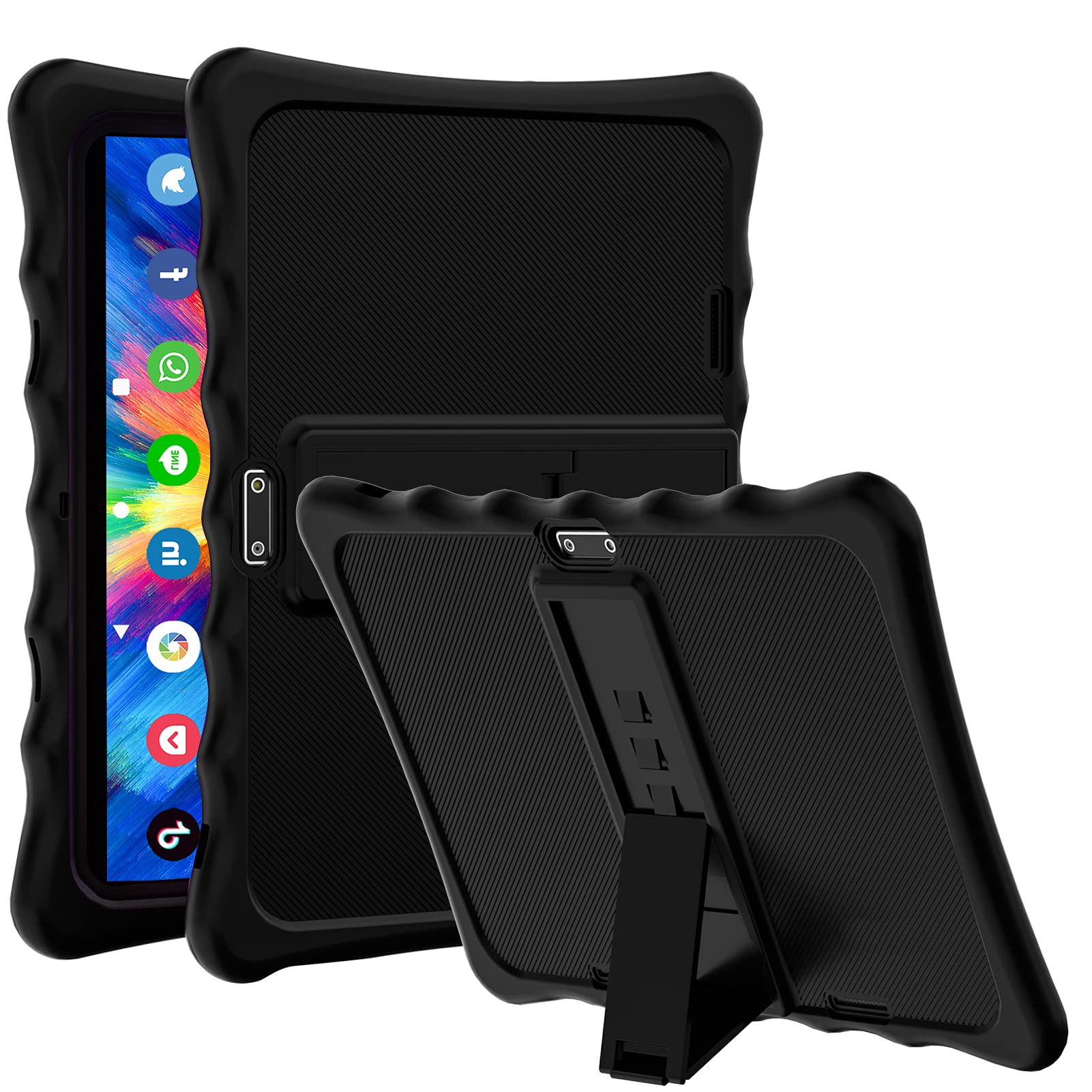 FEONAL Adjustable Stand Case for 10/10.1 inch Tablet, Protective Silicone Compatible with Dragon Touch, Vankyo, Lectrus, Hoozo, QunyiCO, FLYINGTECH, Winsing, WECOOL