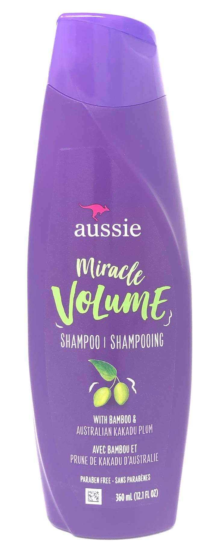 Aussie For Fine Hair, Paraben-free Miracle Volume Shampoo, W/Plum and Bamboo, 12.1 oz (Pack of 2)