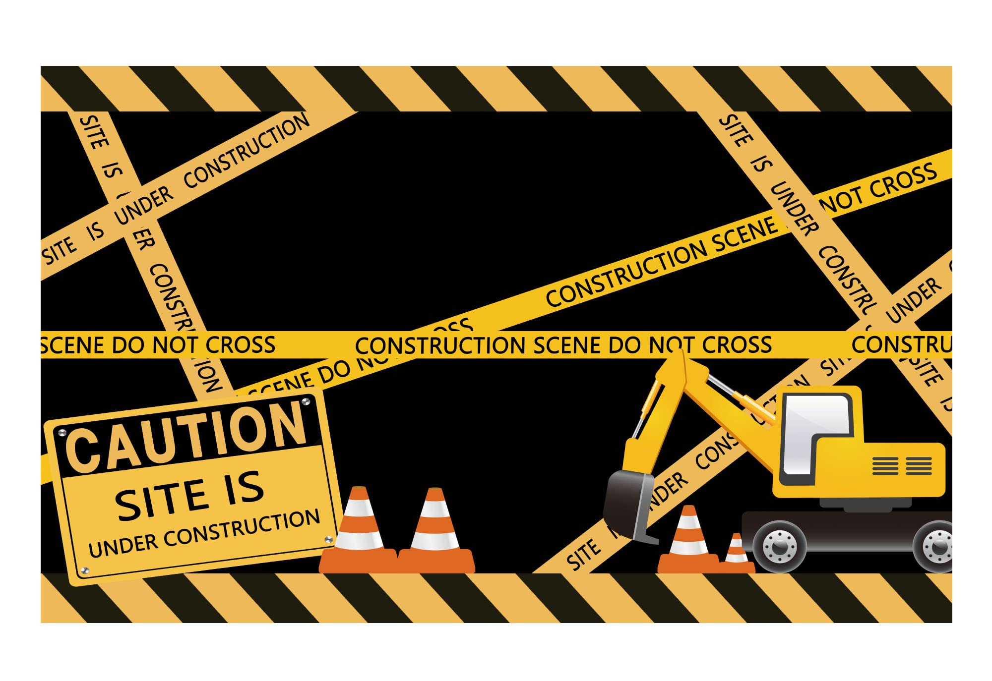 Allenjoy Under Construction Site Banner Backdrop for Boys Birthday Party Dump Truck Digger Zone Photography Decoration Supplies Construction Scene Photo Background Supplies