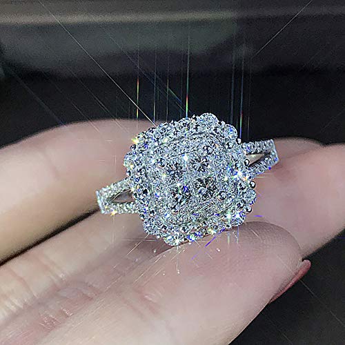 14K Gold Plated 925 Sterling Silver Rings for Women Cubic Zirconia Anniversary Wedding Ring 925 Sterling Silver CZ Engagement Ring for Women (6)