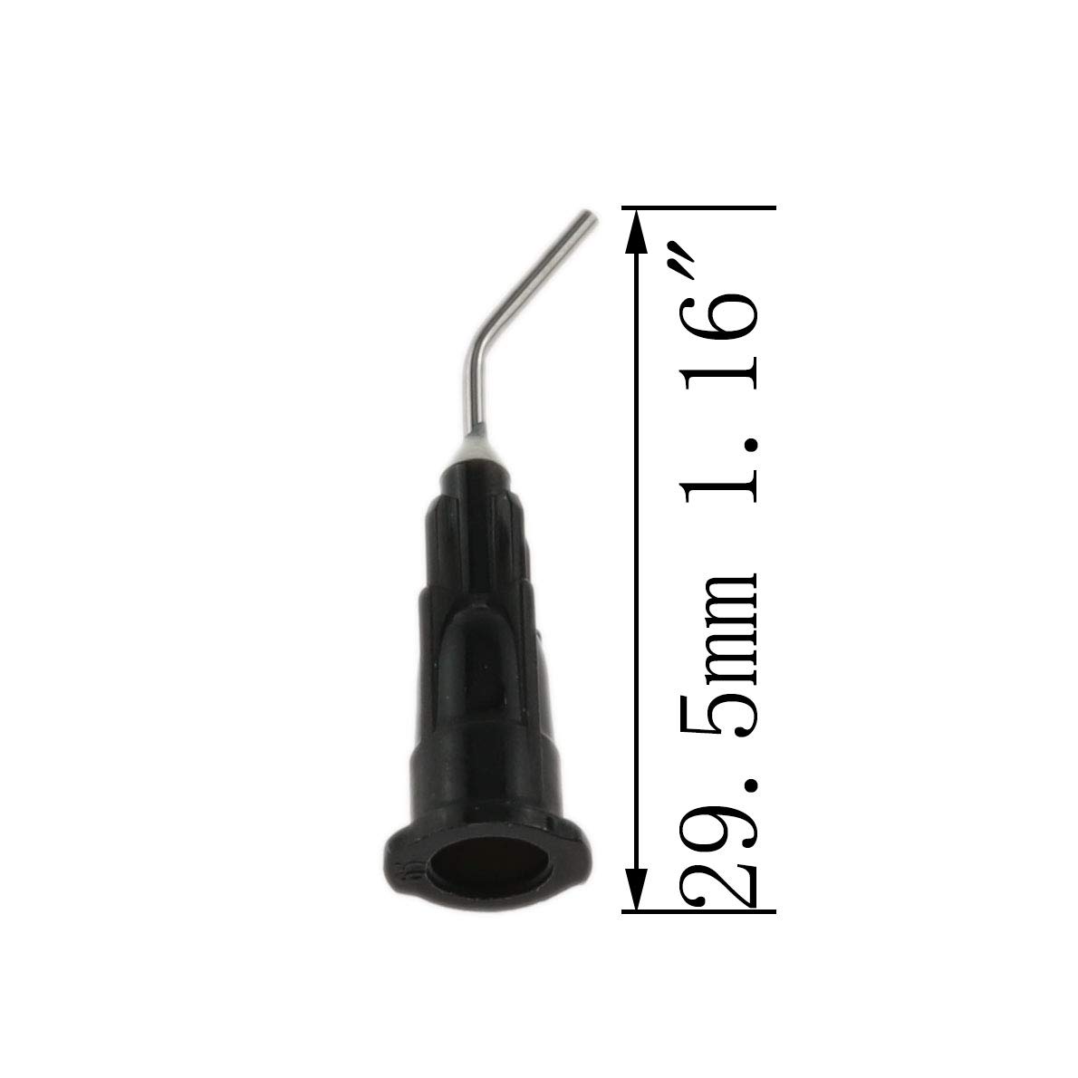 CSNSD Bent Dispensing Tip Needle 150PCS 20 Gauge Black Disposale Dental Pre-Bent Blunt Tip Irrigation Needle Tips for Oil or Glue Applicator