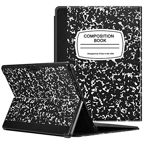 Fintie Case for Microsoft Surface Pro X (2021/2020/2019) - Hard Shell Slim Portfolio Cover Compatible with Type Cover Keyboard for 13 Inch New Surface Pro X (SQ1/SQ2), Composition Book