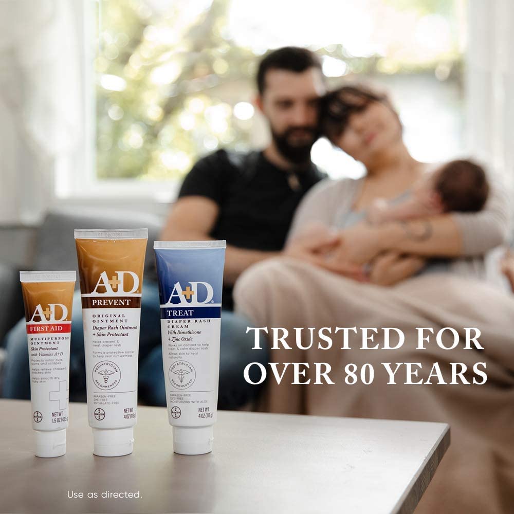 A+D Original Diaper Rash Ointment, Skin Protectant with Lanolin and Petrolatum, Seals Out Wetness, Helps Prevent Baby Diaper Rash, 1 Pound Jar. (2-Pack (1 Pound))