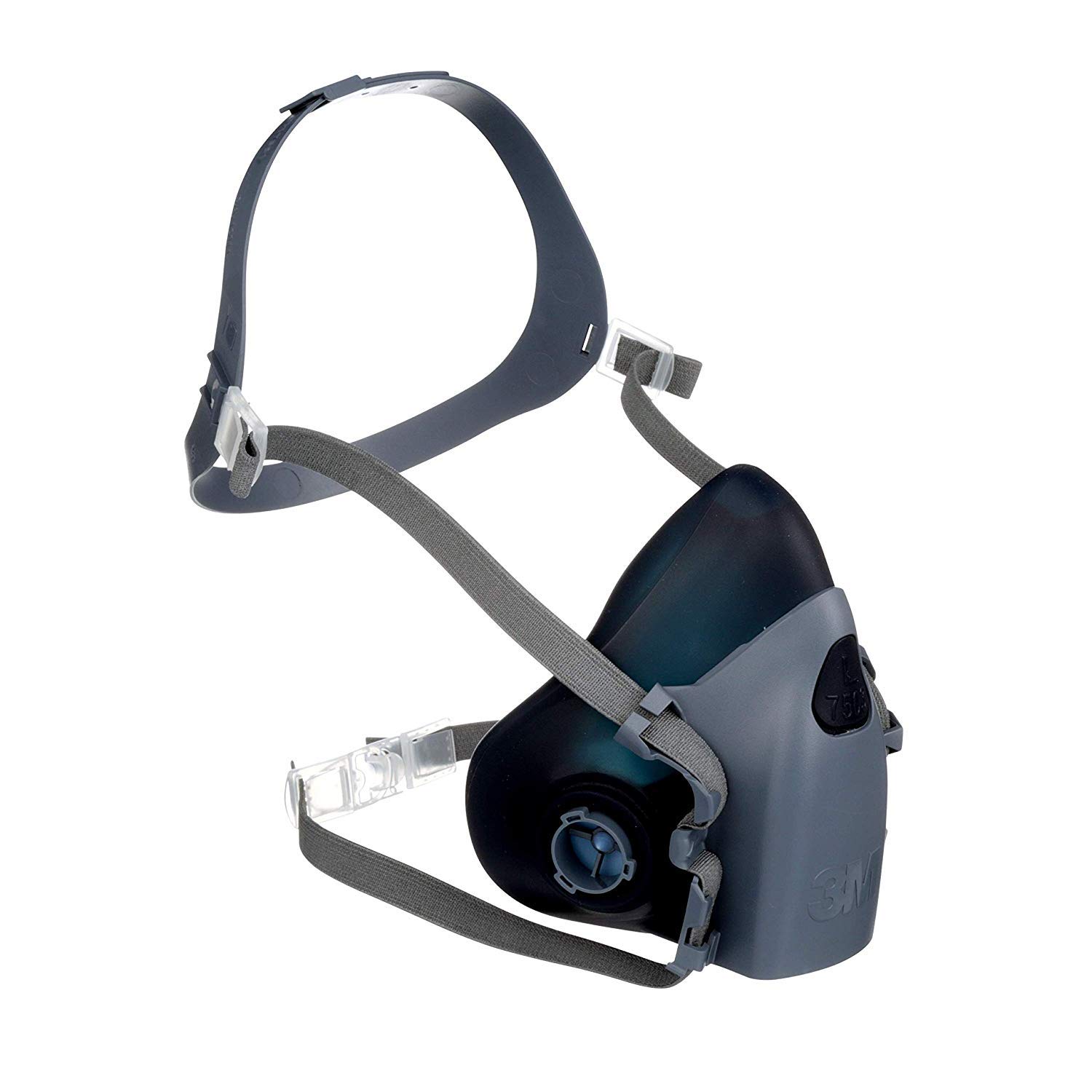3M Reusable Respirator Half Facepiece 7503, NIOSH, 3M Cool Flow Valve, Dual Airline Supplied Air Compatible, Integrated Dropdown Suspension, Bayonet Connections, For Chemical Handling, Painting, Large