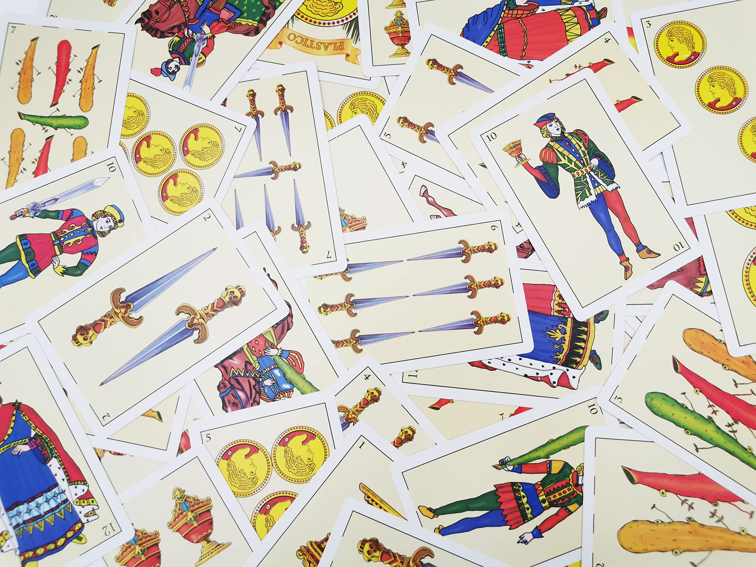 2 Decks Spanish Playing Cards Cartas Españolas, Baraja Española, Briscas Cards Puerto Rico, Mexican Playing Cards, Plastico Spanish Cards, Barajas Espanolas Plasticas(with Playing Card Boxes)