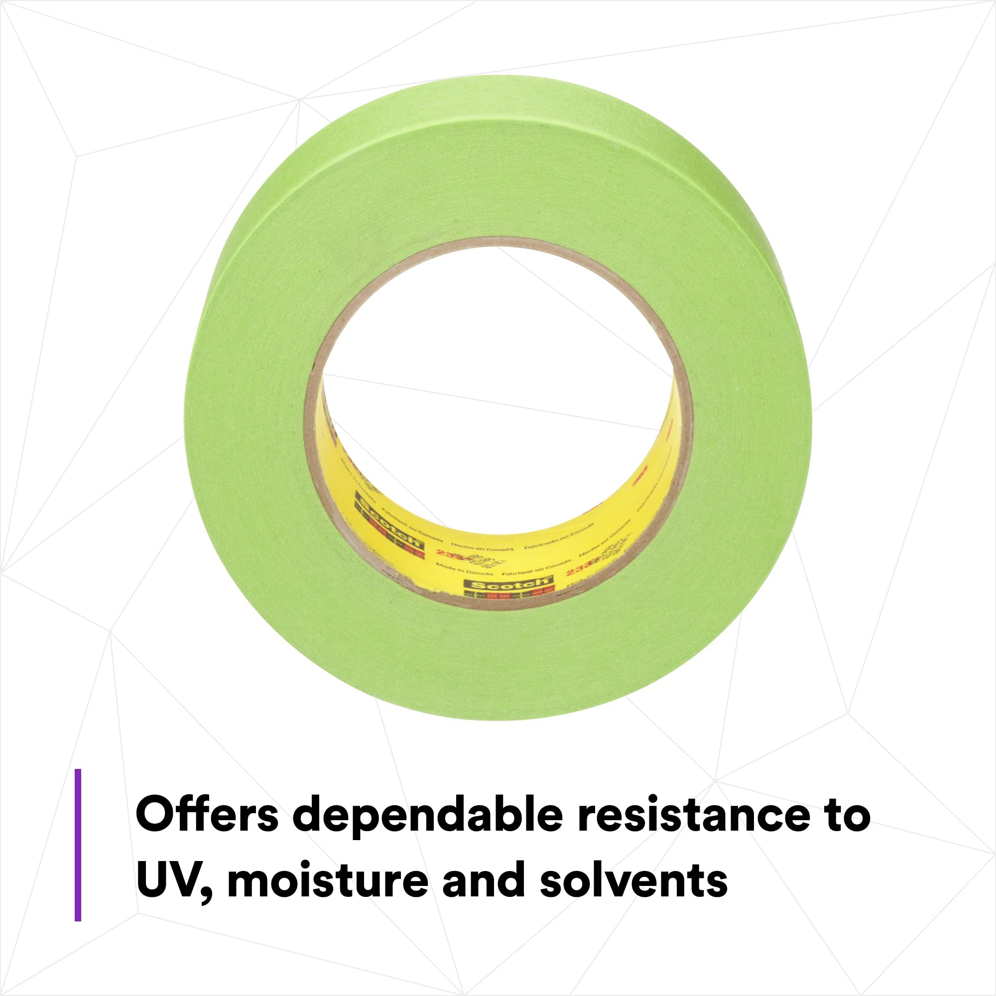 3M Scotch Performance Masking Tape 233+ 26340, Moisture Resistant, Flexible, Green Color, 48 mm x 55 mββ, 12/Case