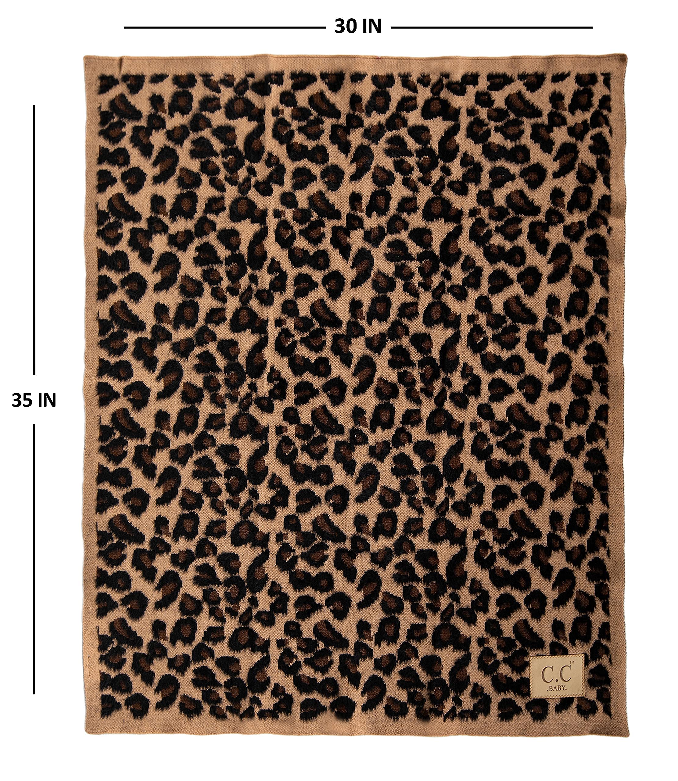 Funky Junque Large Soft Warm Lightweight Baby Throw Blanket for Toddler Bed, Strollers, Naps, Daycare Preschool Baby Throw Blanket - Leopard Pattern - Latte
