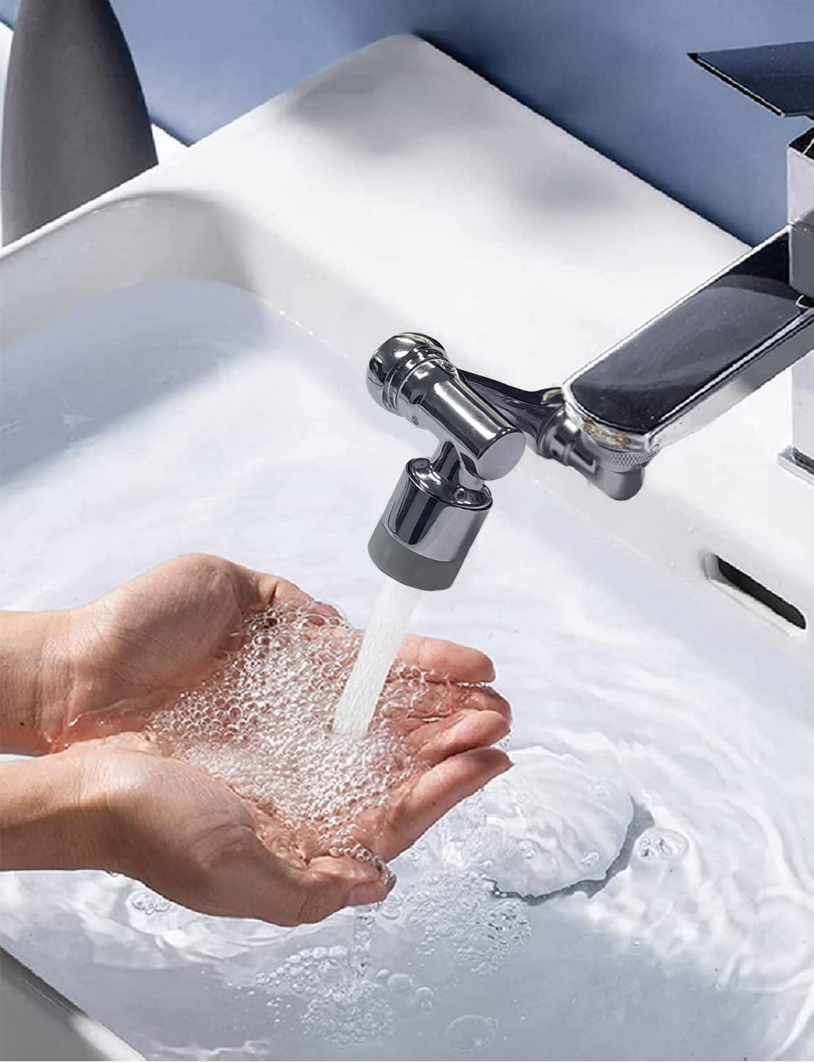 1080° Rotating Faucet Extender Aerator, MISS FIRE Multifunctional Kitchen Sink Swivel Faucet Sprayer Attachment for kitchen, bathroom, laboratory with 2 Water Outlet Modes