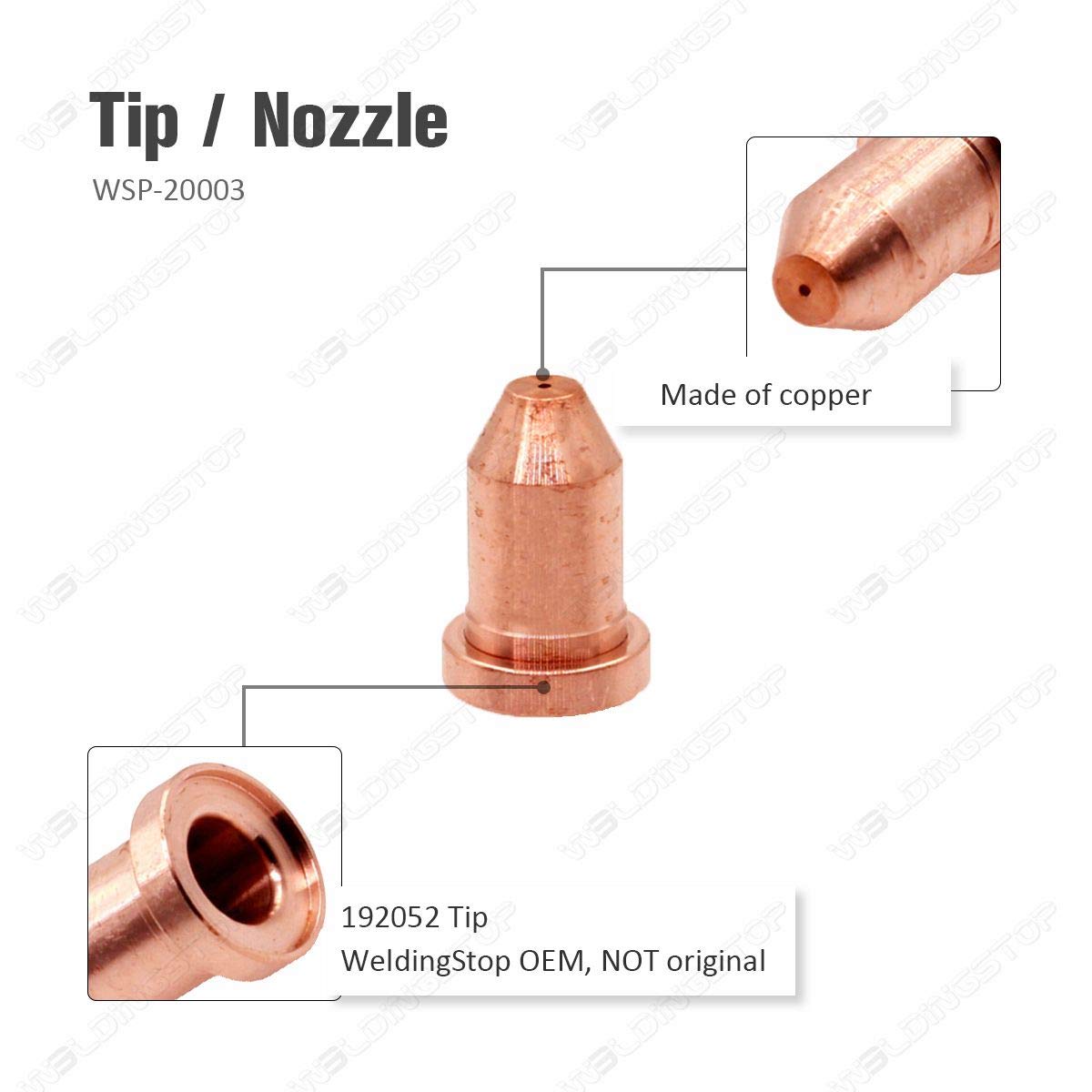 192048 Electrode 192052 Tip 40A for Miller Spectrum 625 Cutter ICE-40T ICE-55C Torch