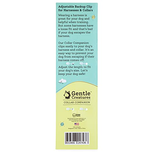 Gentle Creatures Collar Companion - Adjustable Collar Backup Clip for Dog Harness, Prong Collar, Pinch Collar, Gentle Lead - Double Ended Backup Clasp - Harness to Collar Safety Clip