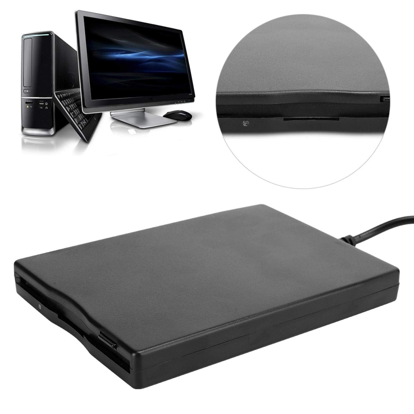 Cuifati Portable USB Floppy Drive for 1.44m 3.5in MF2 HD Floppy Disk 3.5 Inch Card Reader Ultra-Thin Without External Power Supply for Windows 10,7,Vista,8,XP,ME,2000,SE,98(Floppy Disk Not Included)