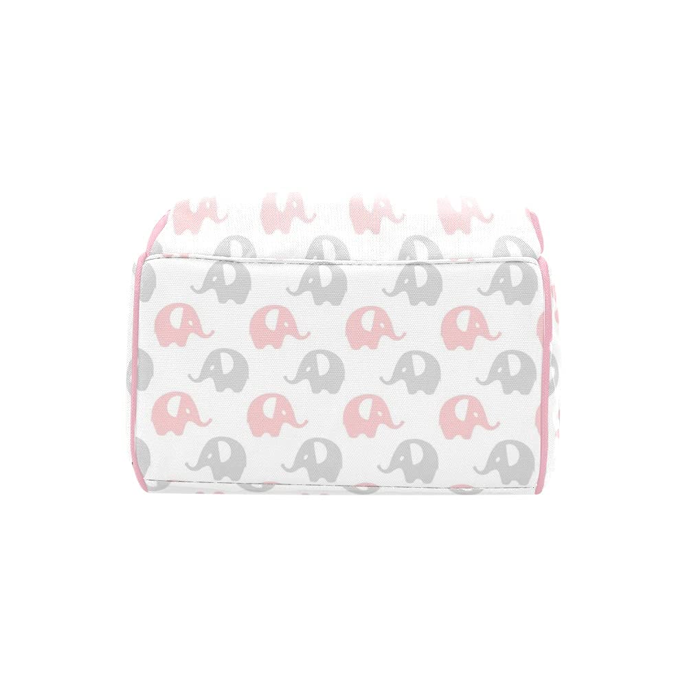 Pink Gray White Elephants Diaper Bags Backpack Personalized Baby Bag Nursing Nappy Bag Travel Tote Bag Gifts