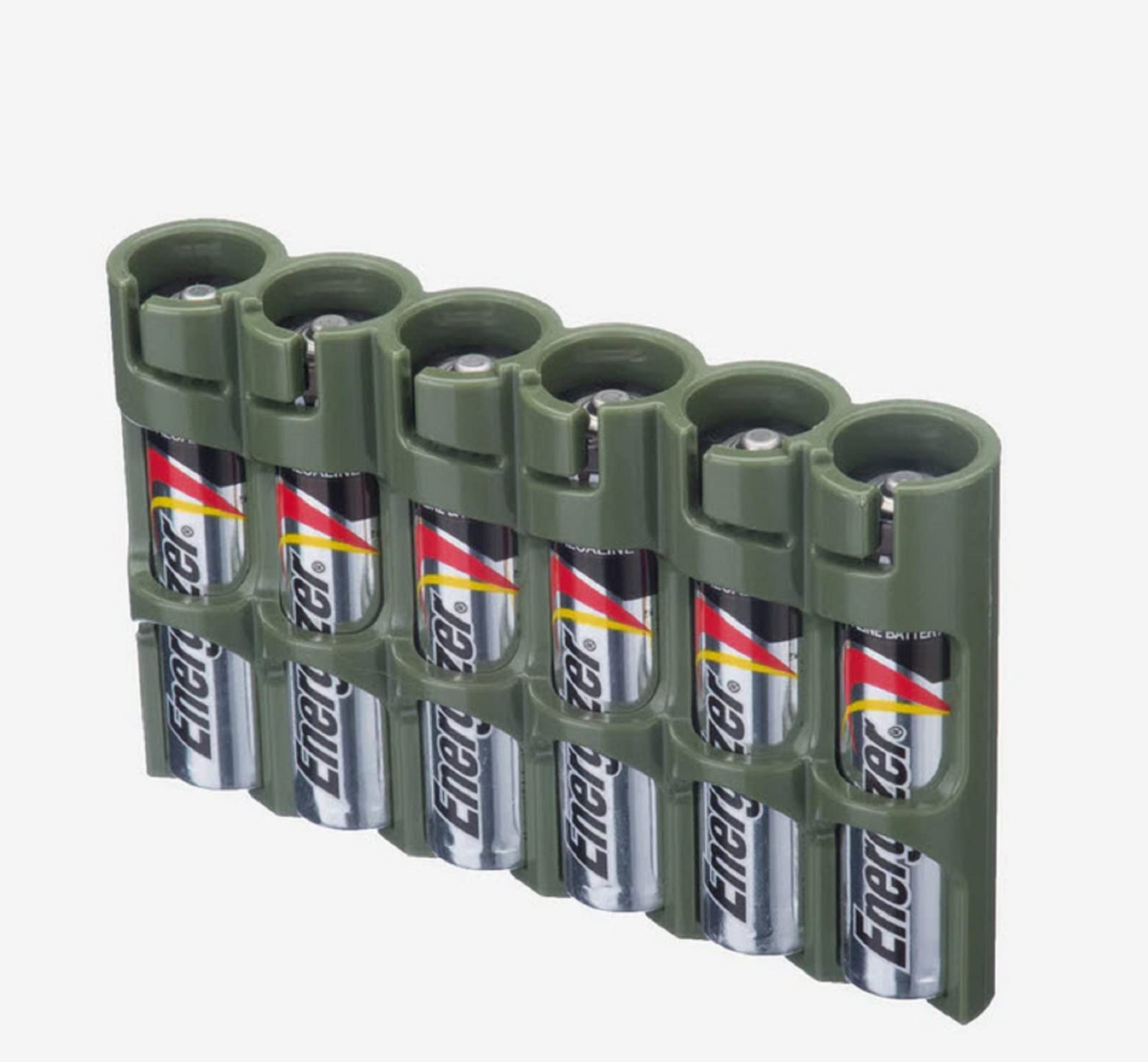 AAA Battery Storage Caddy by Storacell, Military Green, Holds 6 Batteries (Not included)