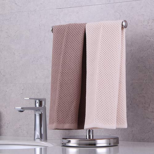 GERZWY Modern Free Standing Hand Towel Holder Tree Rack SUS 304 Stainless Steel Countertop Towel Ring Polished Finish