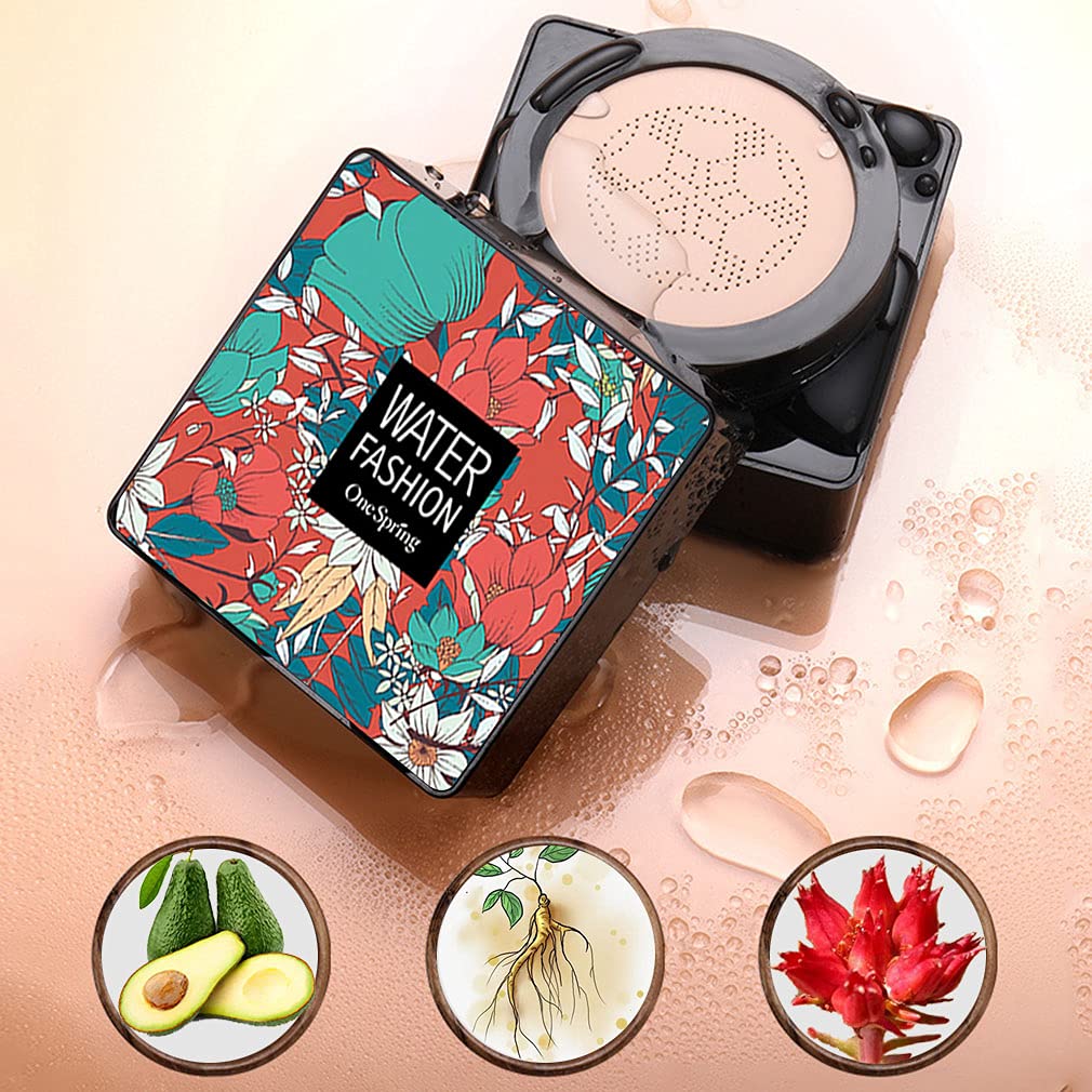 Miniling Mushroom Head Moisturizing Foundation,Air Cushion CC Cream Mushroom Head,Concealer Lasting Nude Makeup,Oil Control,Long Lasting Liquid Foundation Beauty Moisturizing CC Cream (Natural Color)