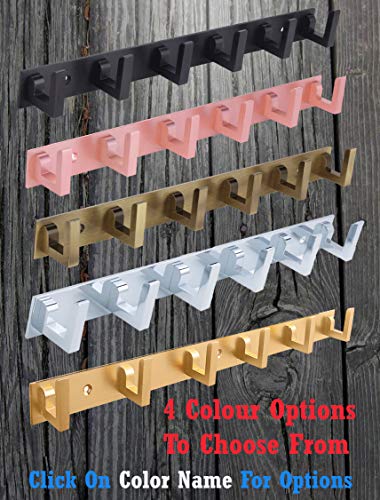 DOCOSS-Coat Rack Wall Mounted Coat Hooks Rail Wall Hooks Coat Hangers for Wall Hat Rack for Hanging Coats,Hats,Jacket,Clothes(Set of 2,Rose Gold)