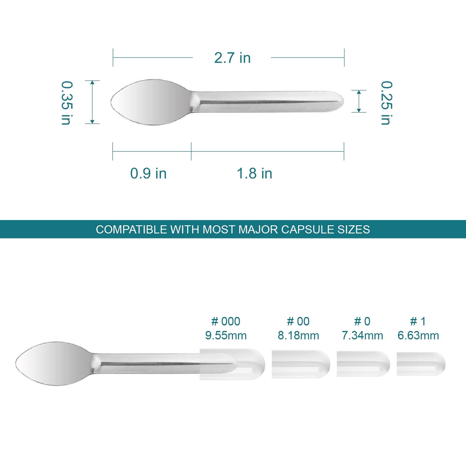 Capsule Filling Machine Kits for Empty Pill Capsules Filler, Lab Supplies - Micro Tiny Spoon Spatula, Lab Scoop Filling Tray Powder Tool, Gel Capsules Size # 000 00 0 1 2 3 4 5 (#000 00 0 1)
