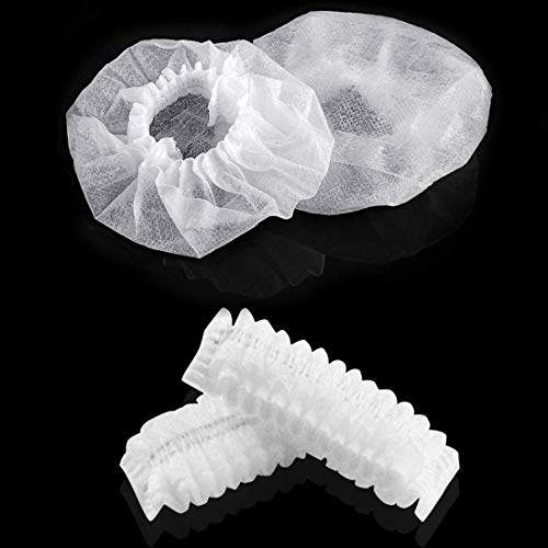 JYHF Disposable Sanitary Headphone Covers, Earpad Cover Ups for Headset Protector, Non-Woven Hygienic Sweat-Proof Stretchable White Ear Cover (200Pcs,4.3”)