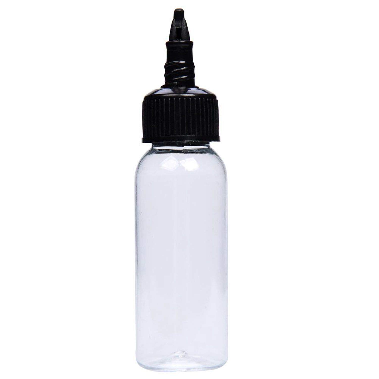 DOWEI 1oz Empty Ink Bottles,12pcs 1oz Twist Cap Plastic Clear Transparent Pigment Container Accessories Twist Top Bottle 1oz,30ml Squeeze Bottles (30ML 12PCS)